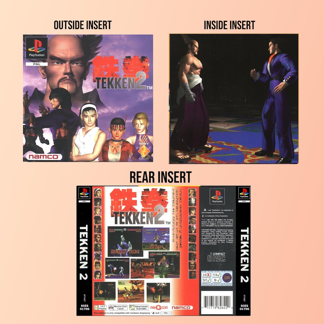 Tekken 2 .PS1 Case Boxart Slip Covers. Gloss Playstation 1 - Etsy