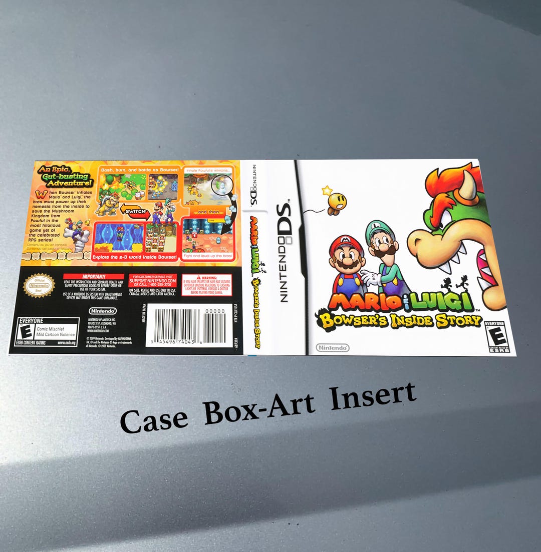 Nintendo 3DS Mario & Luigi Bowser's Inside Story Boxart Replacement ...
