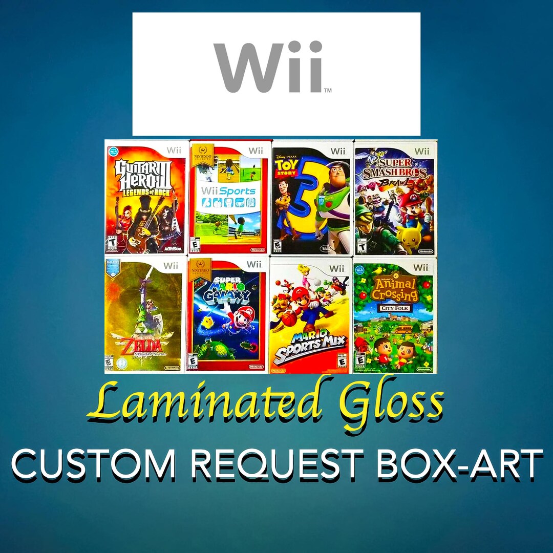 Nintendo Wii Sleeve Slip Boxart. Sized to Fit the Cases. Professional ...
