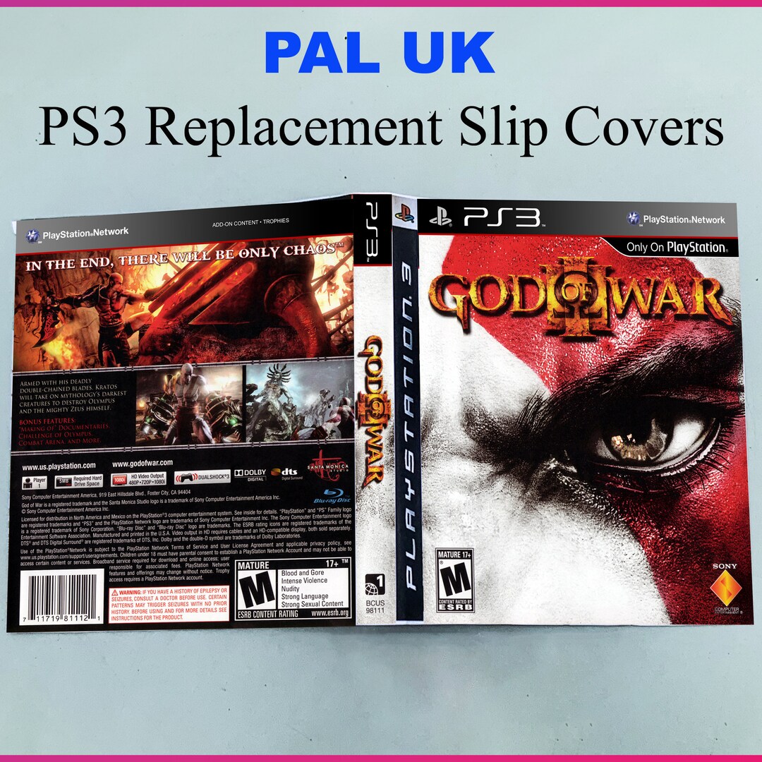 PAL UK Playstation 3 Slip Case Artwork Alphabetical List PS3. Replica ...