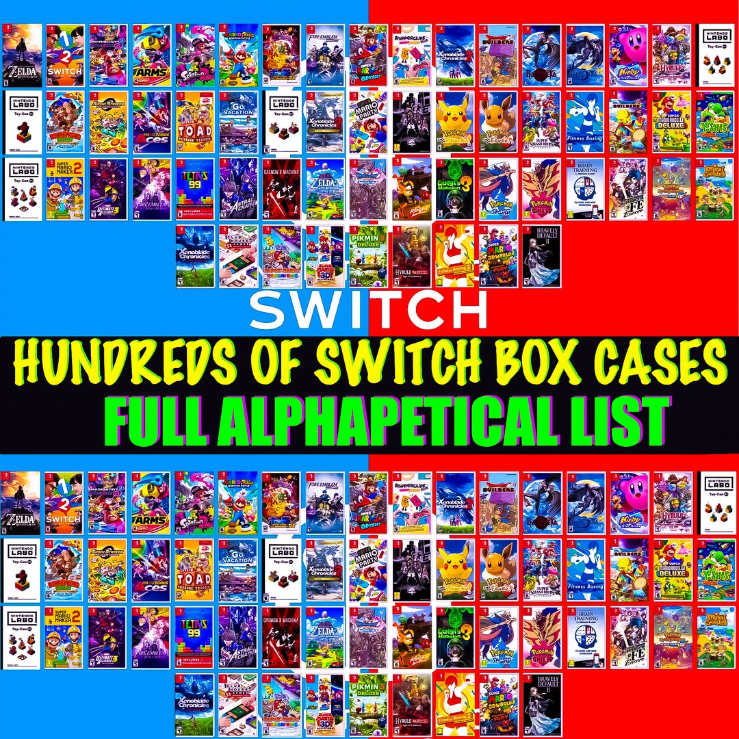 Nintendo Switch Boxes Custom Replacement Case and Art, 100's of Game ...