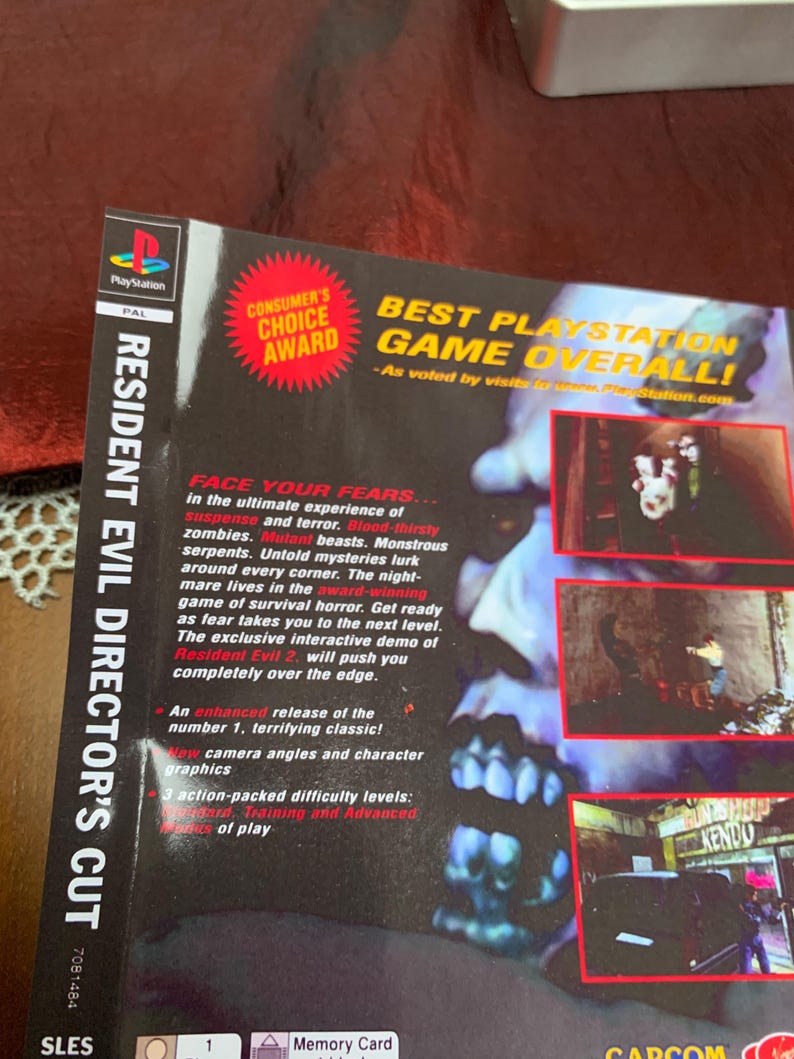 Resident Evil Directors Cut .PS1 Case Boxart Slip Covers. Gloss ...