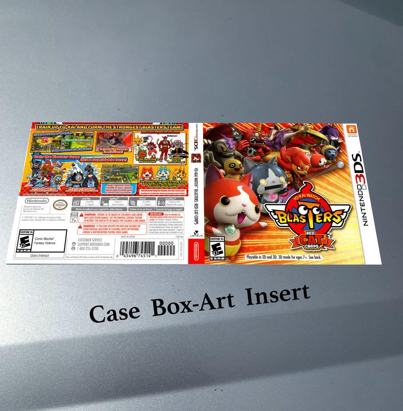 Yo-kai Watch Blasters Red Cat - 3DS Case Insert Gloss Print - Etsy