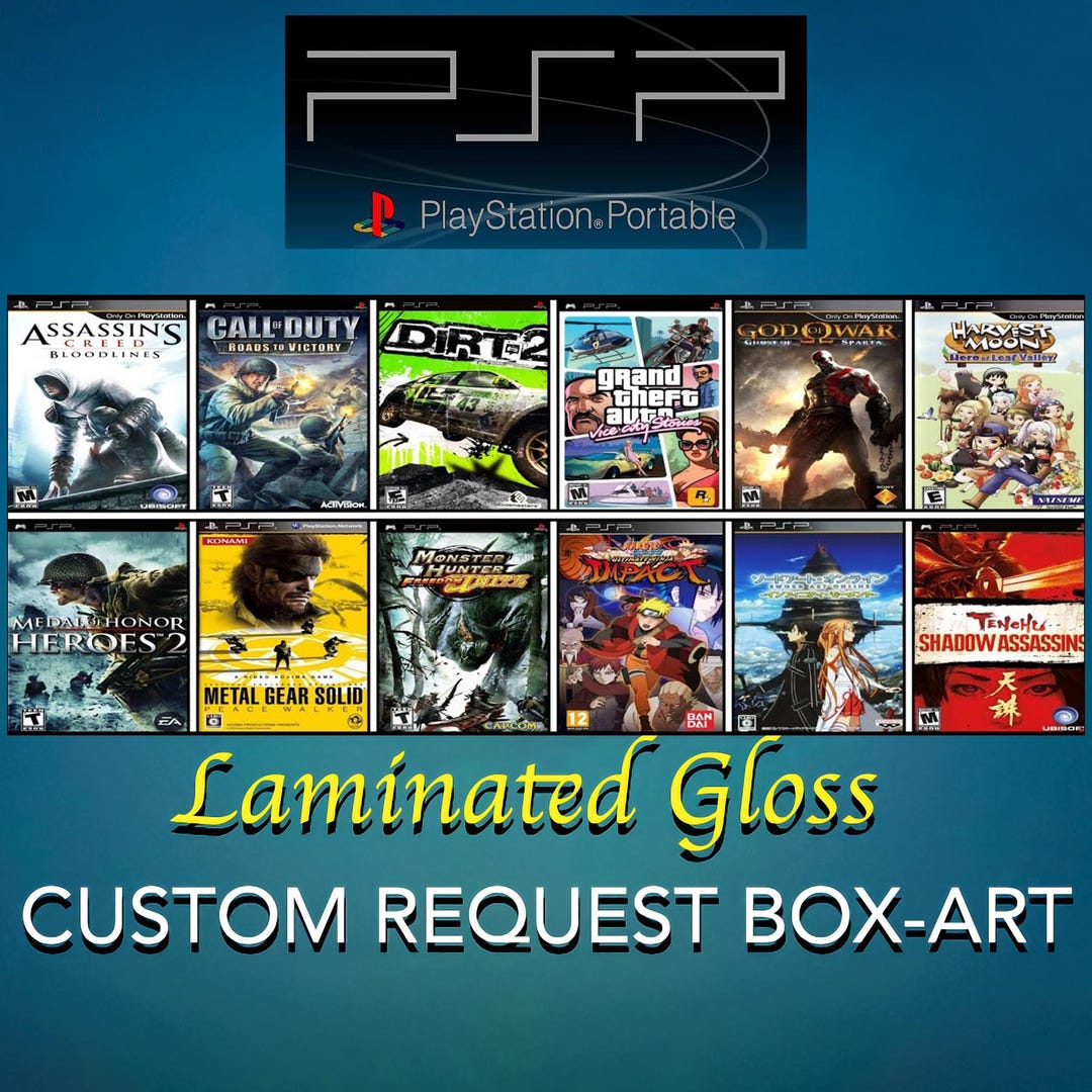 Sony PSP Slip Cover Box Art.sized to Fit the Ps Portable Cases.gloss ...