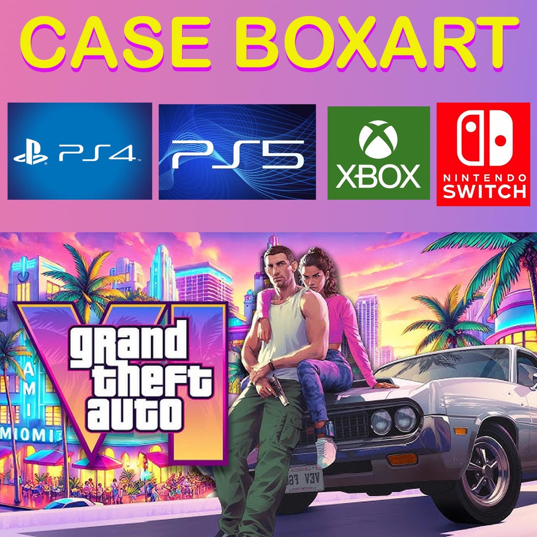 Printed GTA 6 Boxart Gloss Laminate. Grand Theft Auto 6. Cover Box Art ...