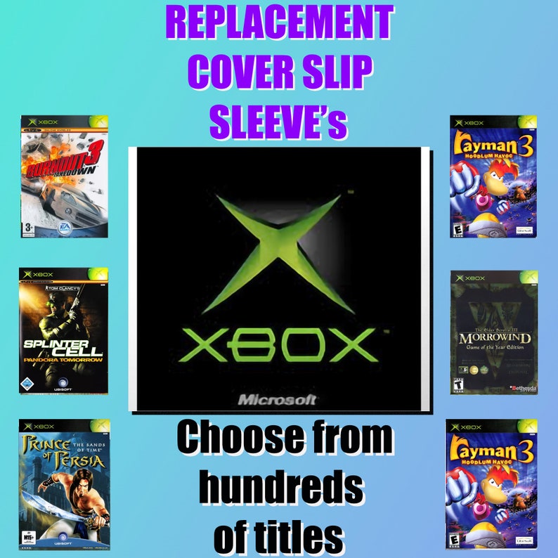 Xbox Original Sleeve Slip Artwork. Sized to Fit the Cases. Professional ...