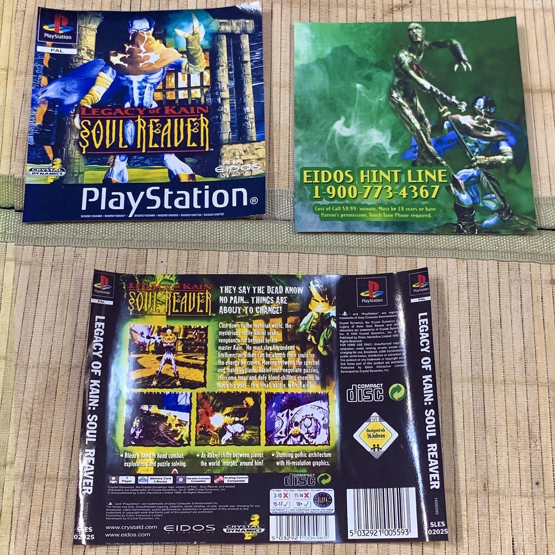 Legacy of Kain Soul Reaver .PS1 Case Boxart Slip Covers. Gloss ...