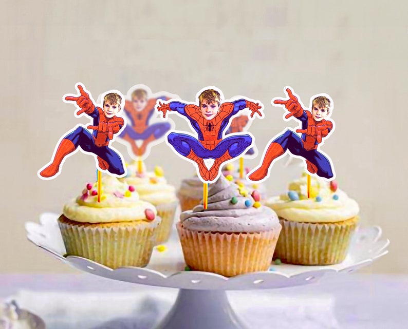 Spiderman Cupcake Toppers, 2 Designs Included ,printable Custom from ...
