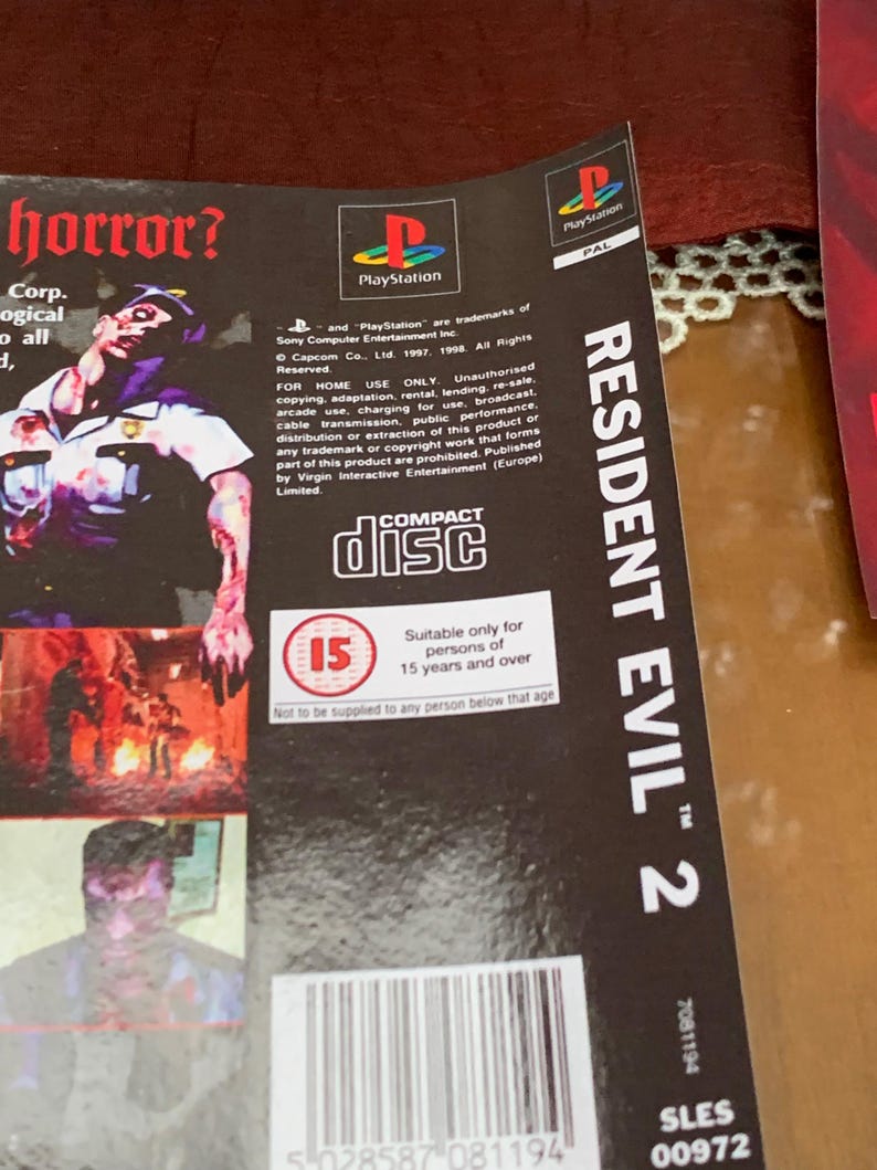 Resident Evil 2 .PS1 Case Boxart Slip Covers. Gloss Playstation 1 - Etsy