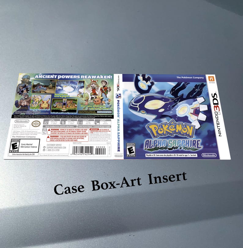 Nintendo 3DS Pokémon Alpha Sapphire Box Art Replacement - Gloss ...