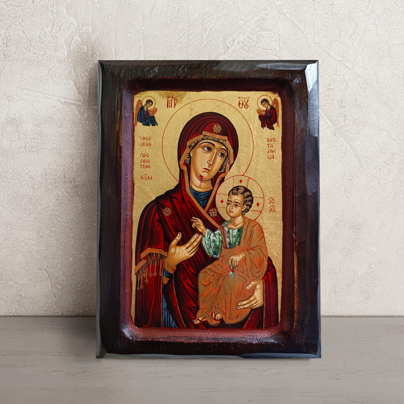 Sacred Hand Painted Icon of Our Lady • Greek Orthodox Art • Christian ...