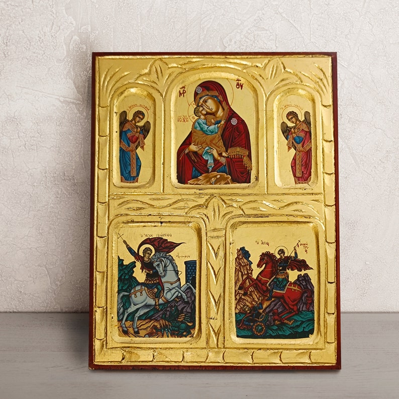 Unique Greek Orthodox Icon • Hand Painted Byzantine Art • Greek Icons ...
