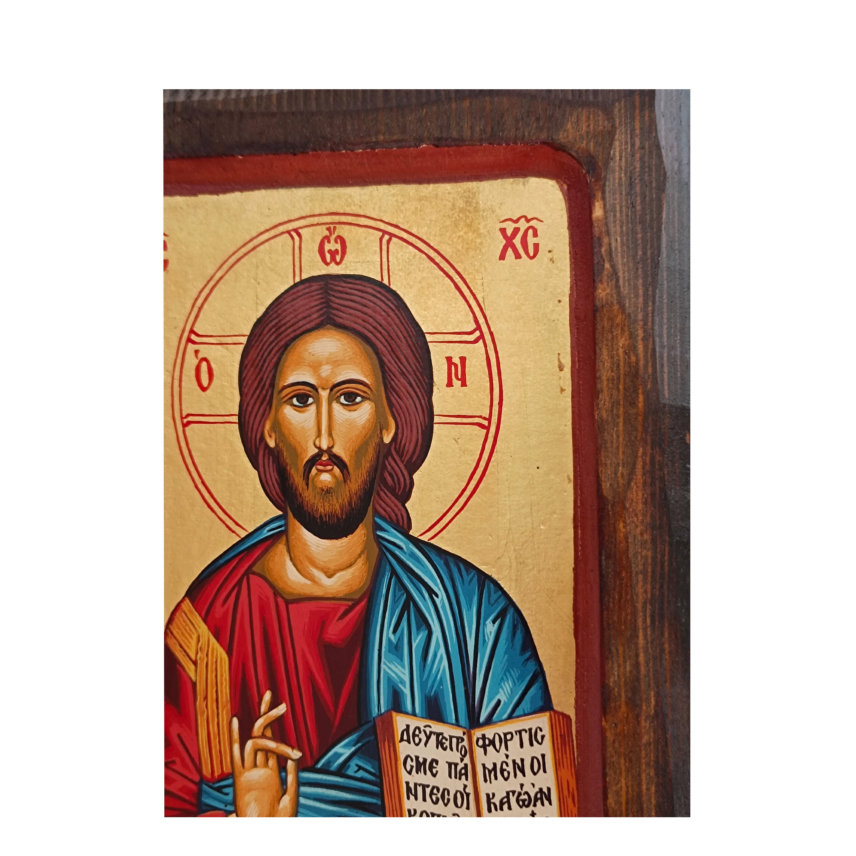 Greek Orthodox Jesus Christ Icon Handmade Byzantine Decoration for Home ...