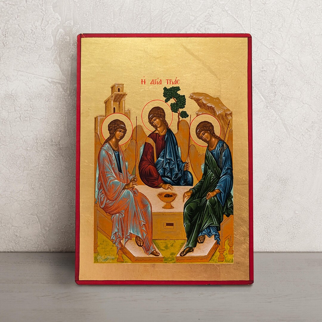 Holy Trinity Icon • Greek Orthodox Icon • Holy Trinity Rublev • Greek ...