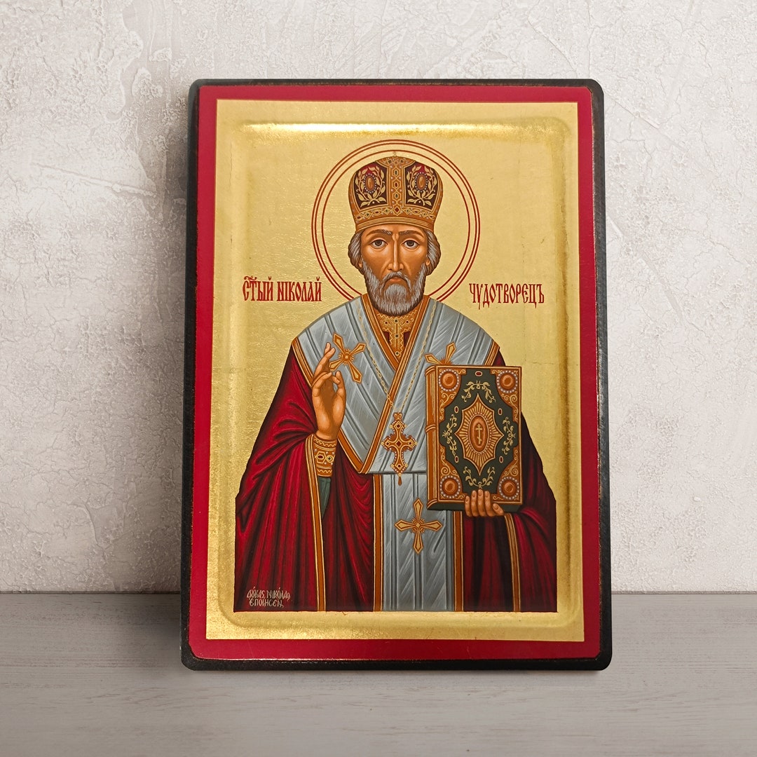 St. Nicholas Byzantine Icon Greek Orthodox Icon Saint Nicholas Icon ...