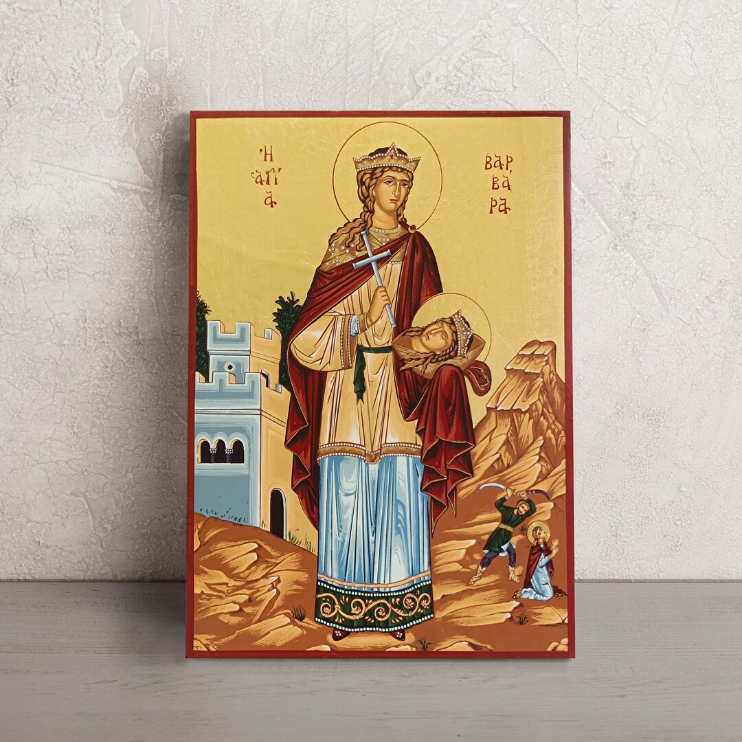 Saint Barbara Icon • Hand Painted Icon on St Barbara • Byzantine Art ...