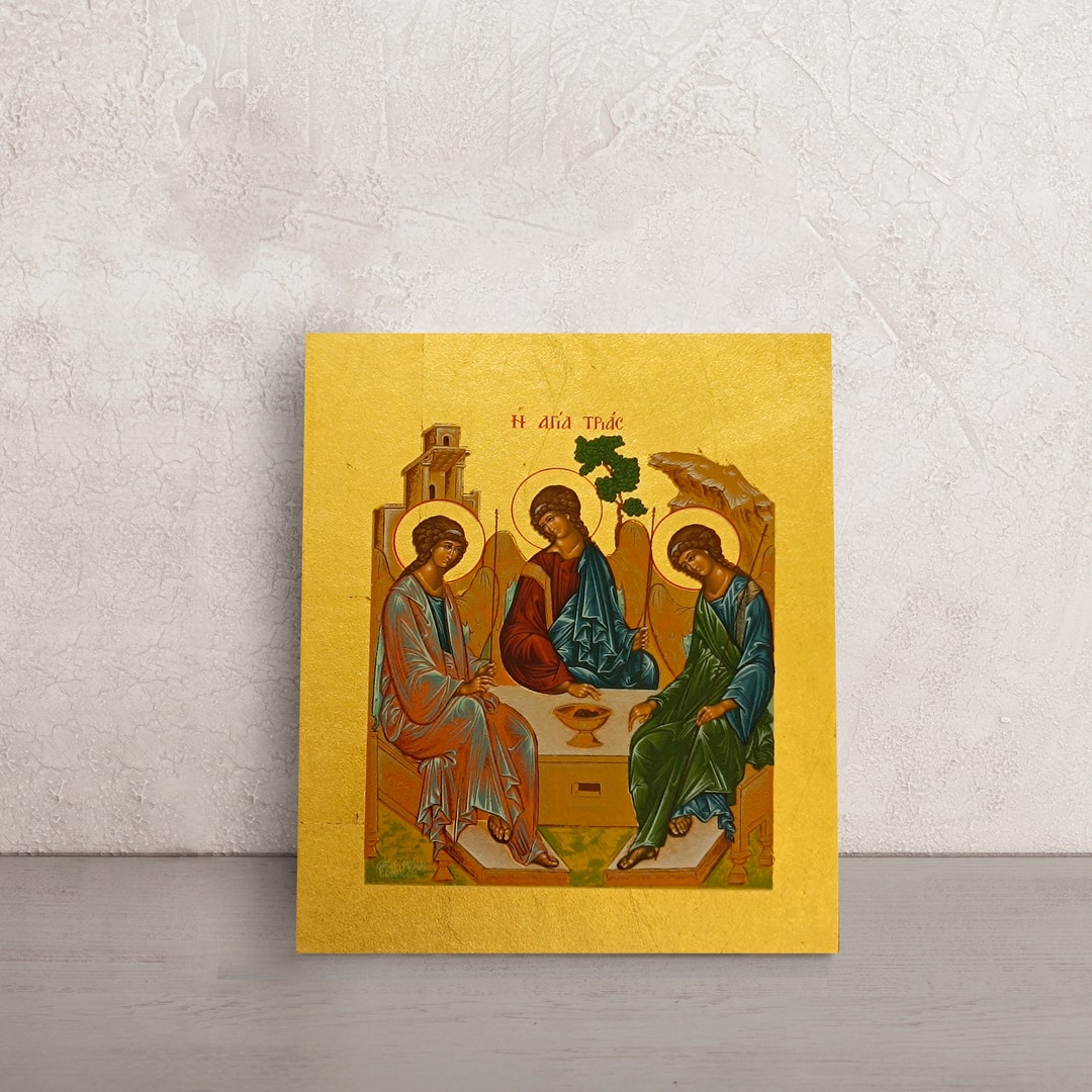 Holy Trinity Rublev Icon • Orthodox Christian • Byzantine Icon • Hand ...