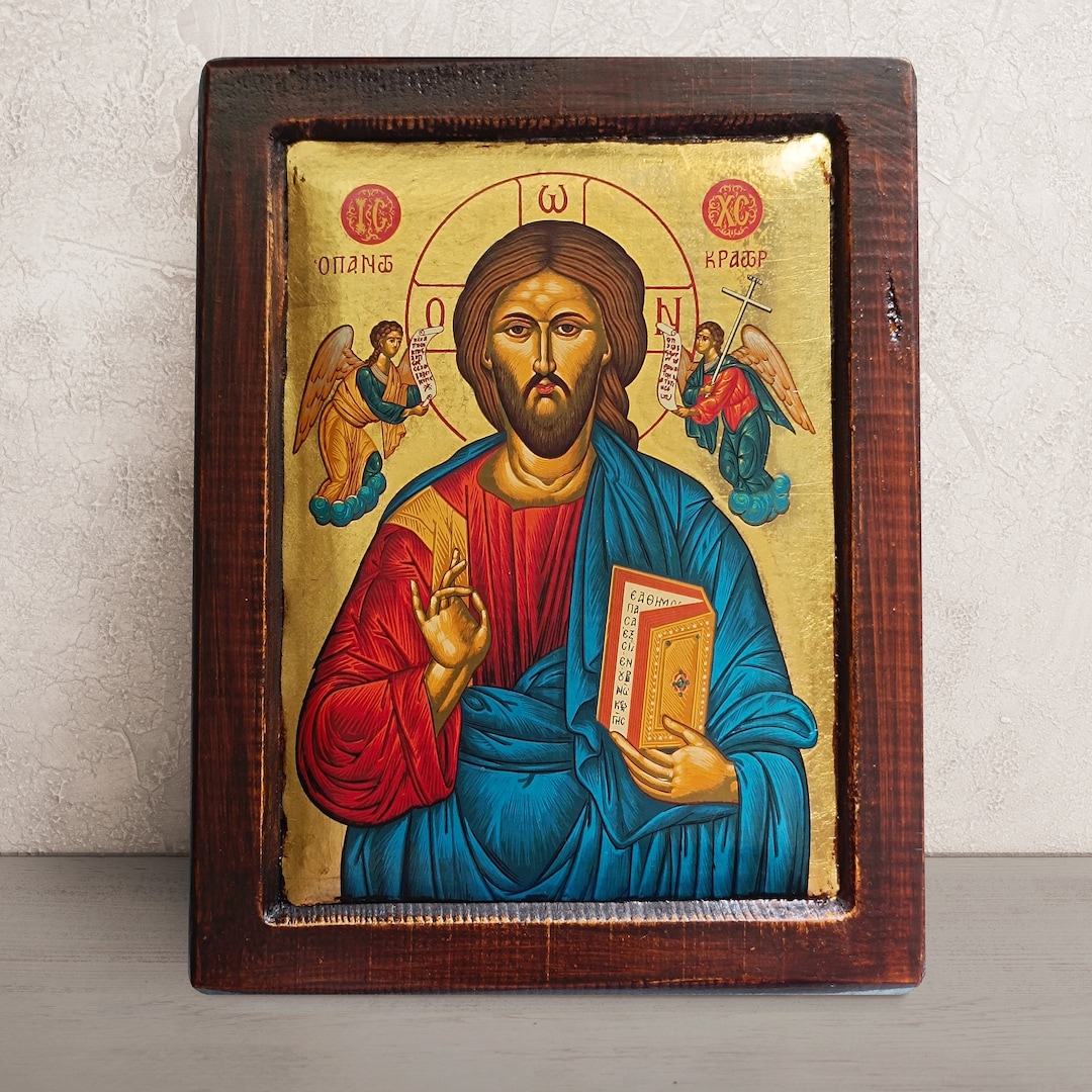 Hand Painted Jesus Christ Orthodox Icon • Byzantine Icon of Jesus ...
