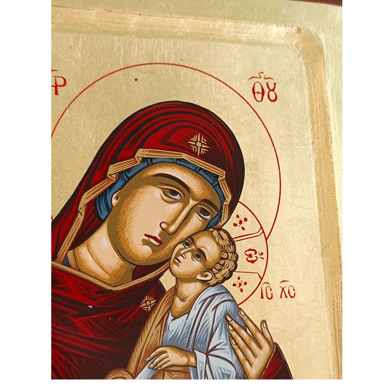 Hand Painted Virgin Mary Icon • Greek Orthodox Icon of Our Lady ...