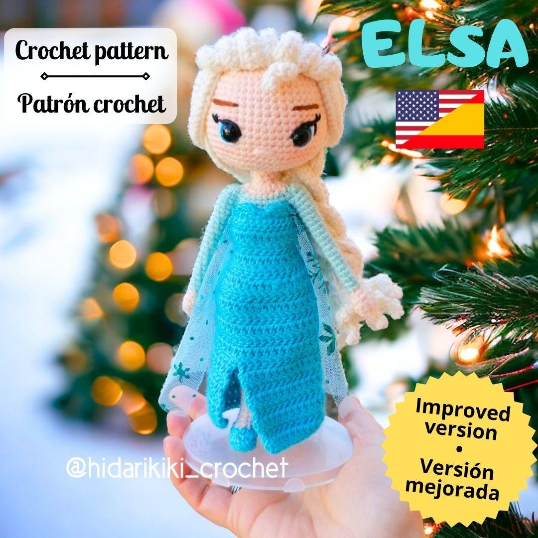 Elsa Frozen PDF Crochet Pattern Amigurumi Princess SPANISH ENGLISH - Etsy