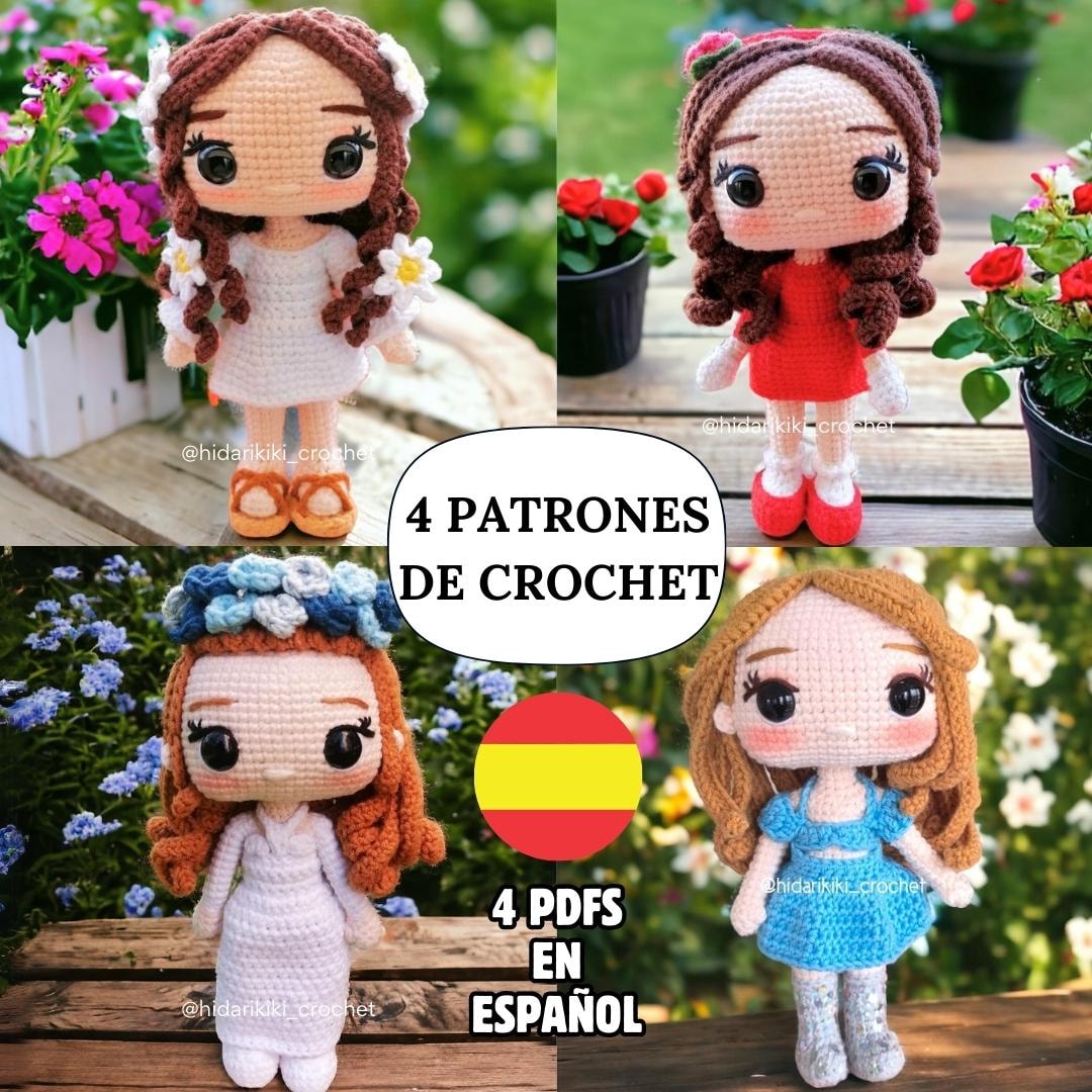 Pack of 4 Lana Del Rey Amigurumi Crochet Patterns SPANISH - Etsy