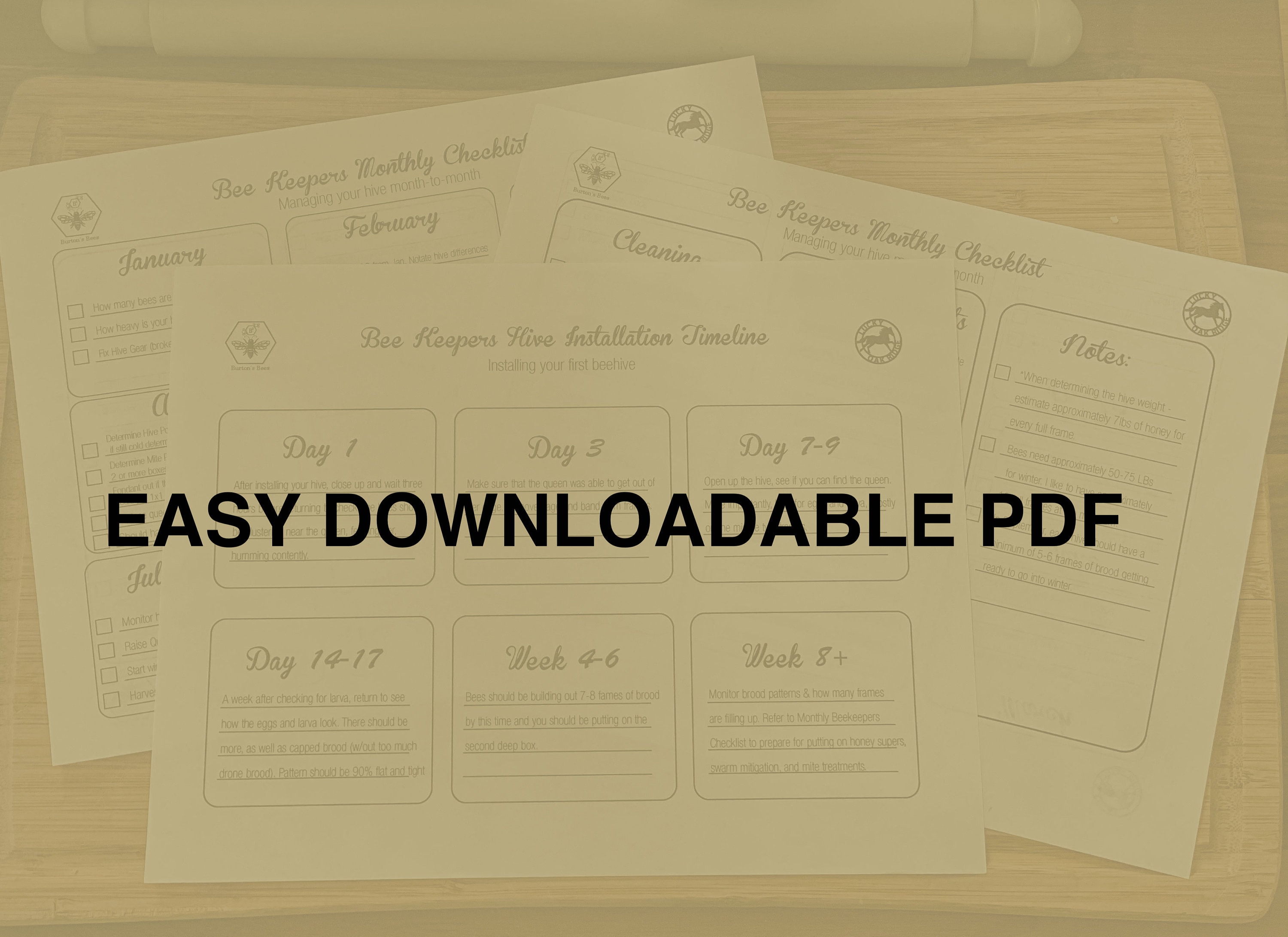 Beekeeping Bee Hive Monthly Timeline Planner and Installation Checklist ...