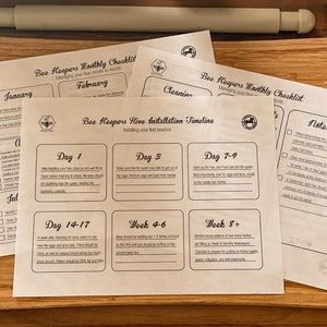 Beekeeping Bee Hive Monthly Timeline Planner and Installation Checklist ...