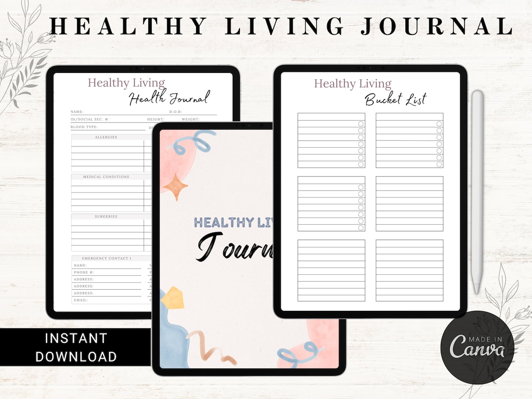 Healthy Living Journal - Etsy