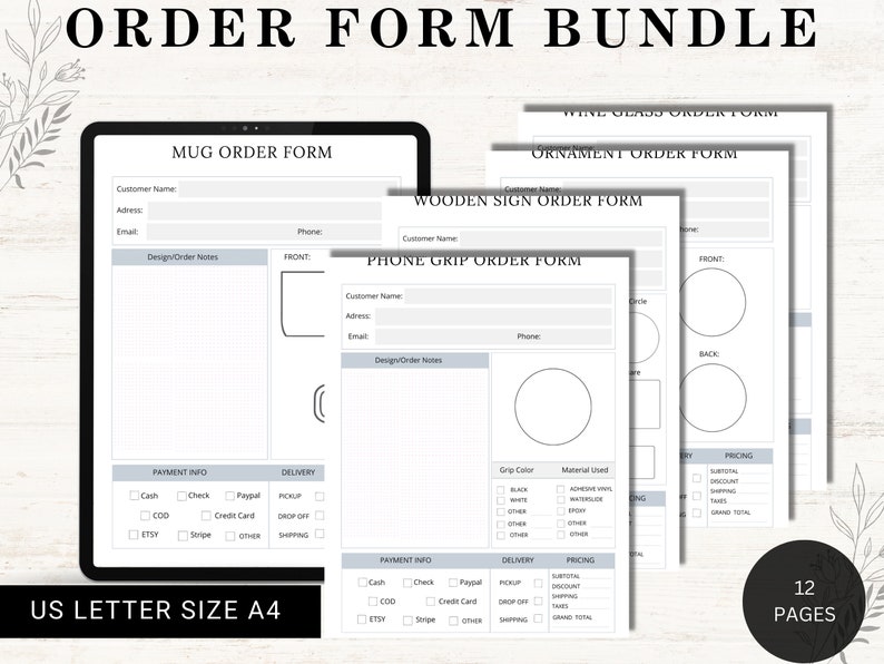 Order Form Bundle - Etsy
