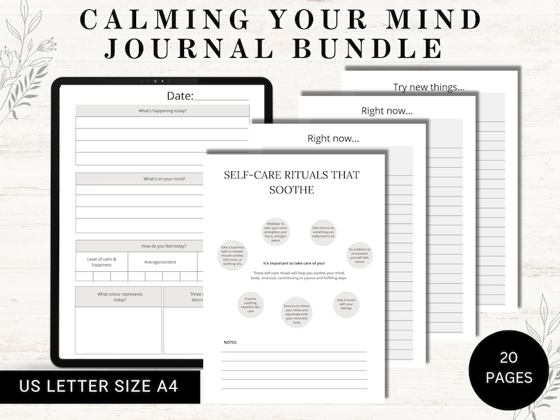 Calming Your Mind Journal - Etsy