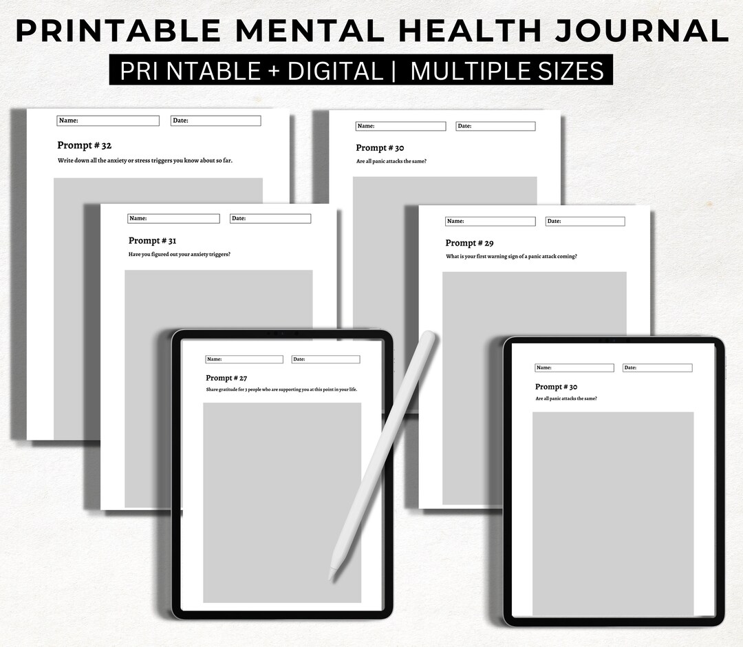 200 Mental Health Journal Prompts, Goodnotes Digital Journal, Self Care ...