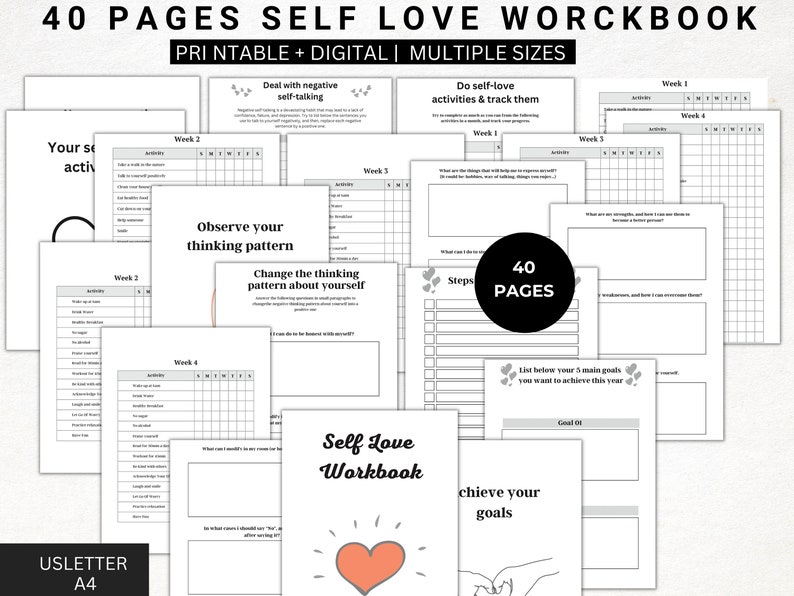Self Love Workbook | Self-care | Self-help | Personal Growth - Etsy