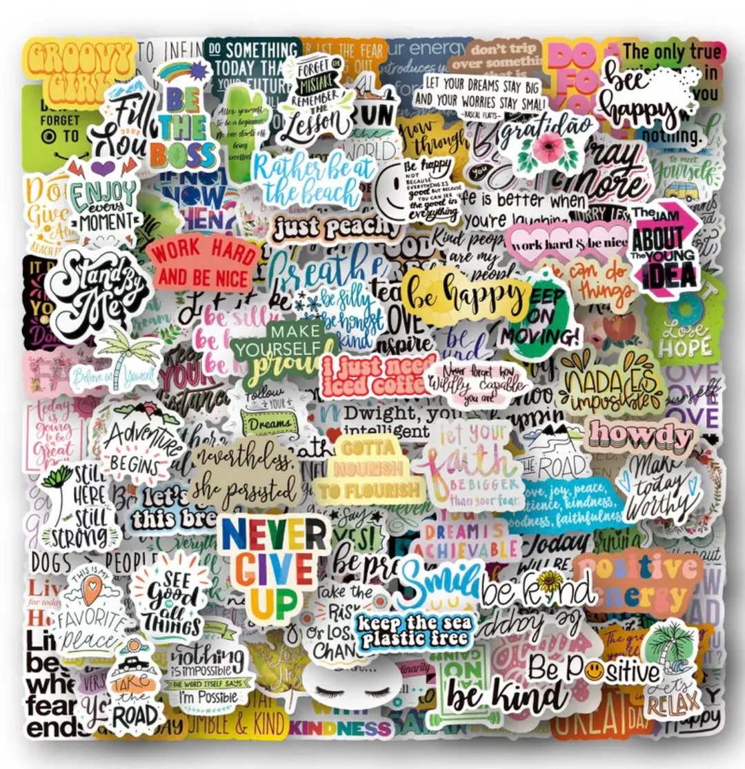 10-50 Cute Motivational Stickers for Water Bottles Laptop Phone ...