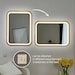 Rectangular Wood Mirror, LED Lighting Mirror, Wooden Wall Mirror, Large ...