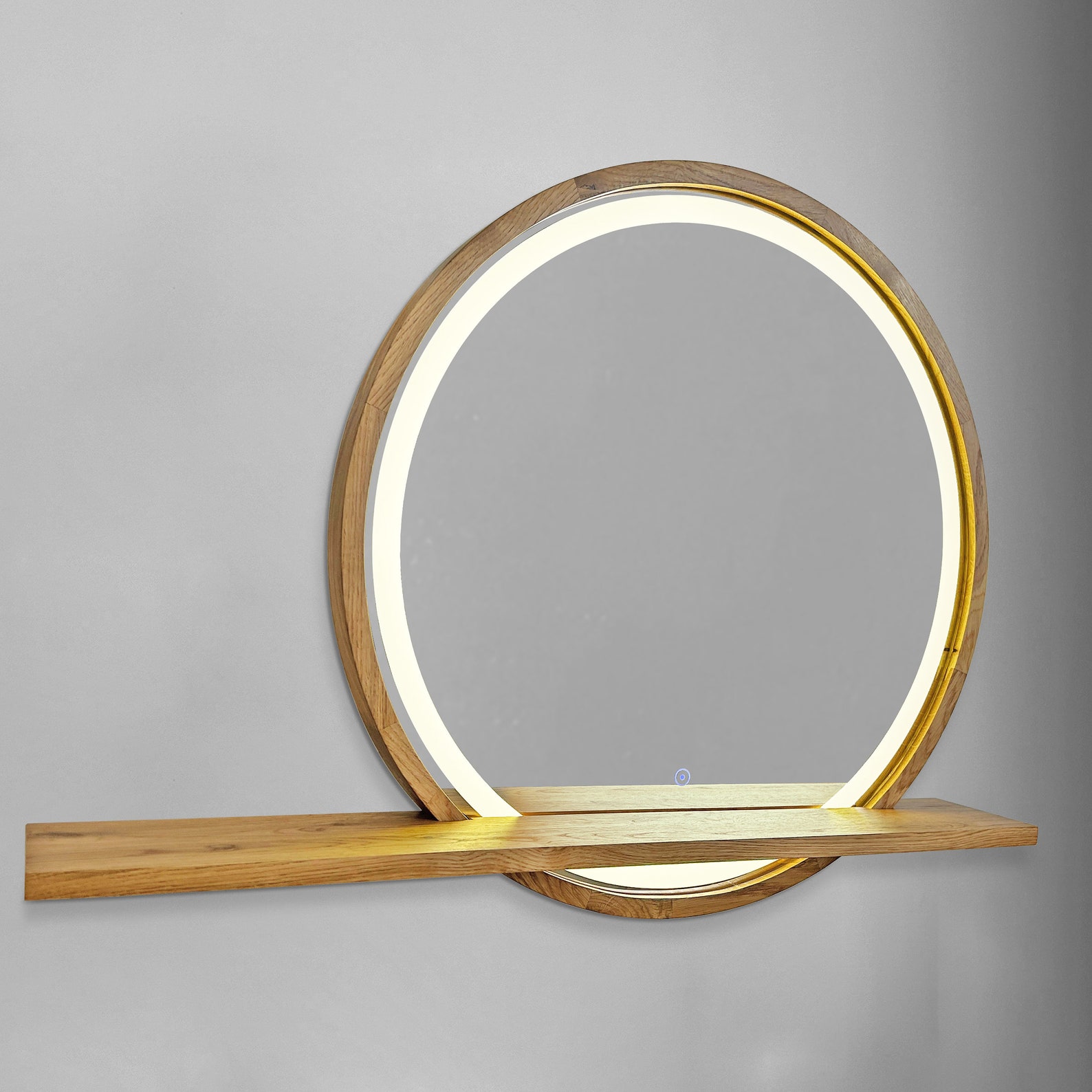 Circle LED Mirror With Shelf, Round Mirror, Makeup Mirror, Circle ...