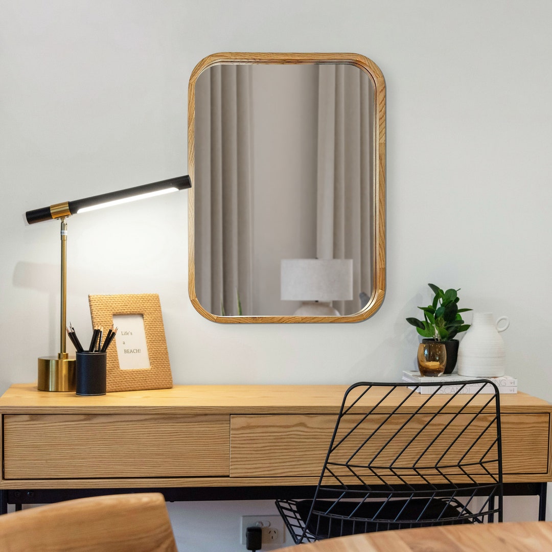 Rectangular Mirror, Large Wooden Mirror, Wood Mirror Wall Decor, Large ...