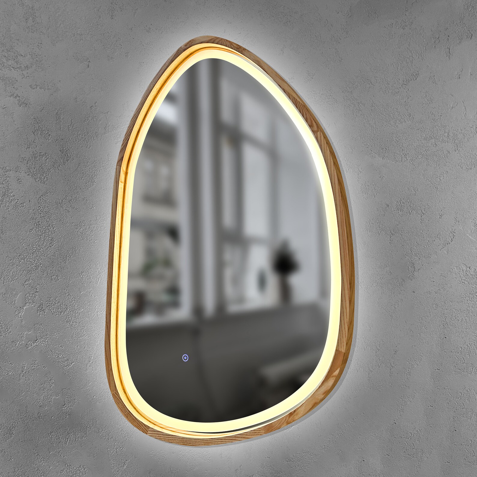 Bathroom Mirror, Irregular Mirror, Asymmetrical LED Mirror, LED Light ...