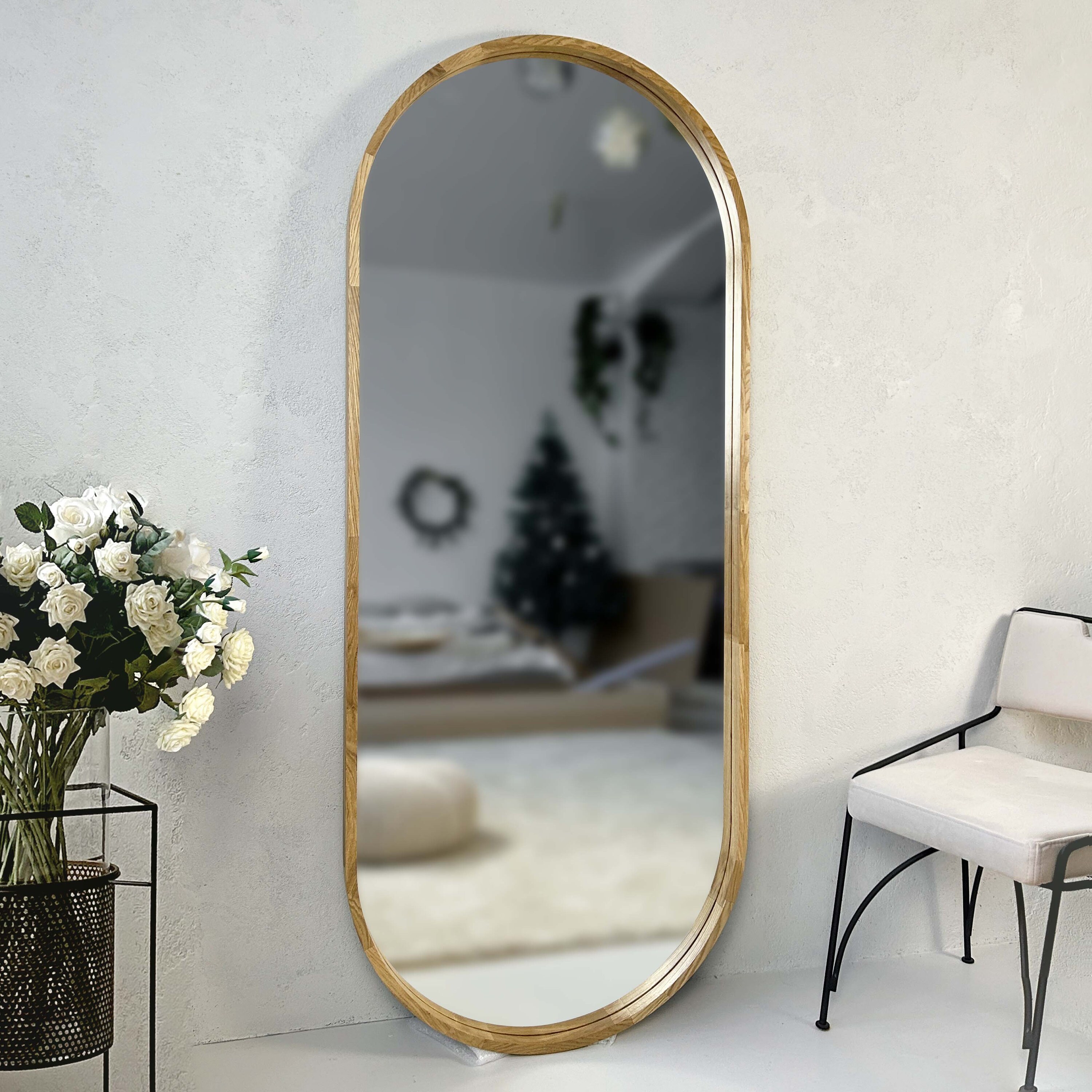 Wooden Wall Mirror, Large Wooden Mirror, Large Mirror, Large Wall ...