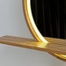 LED Mirror With Wooden Shelf, Round Wood Mirror Wall Decor, Circle ...