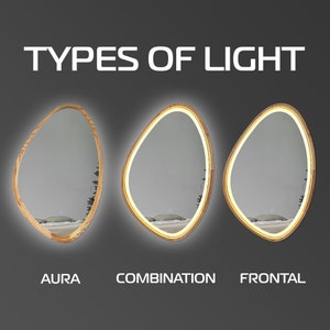 Bathroom Mirror, Irregular Mirror, Asymmetrical LED Mirror, LED Light ...