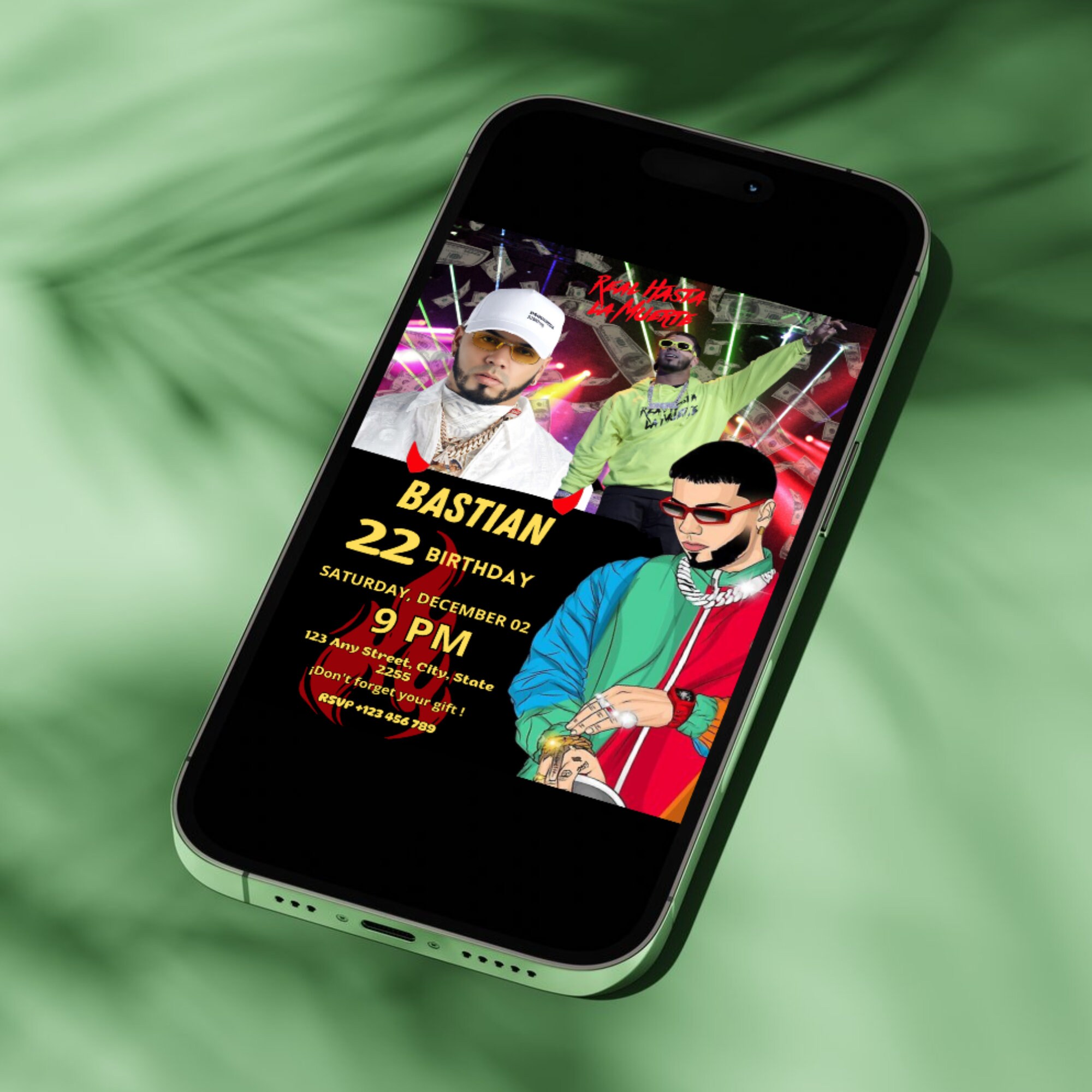 Anuel Aa Invitation, Anuel Invitation, Editable Anuel Aa Invitation ...