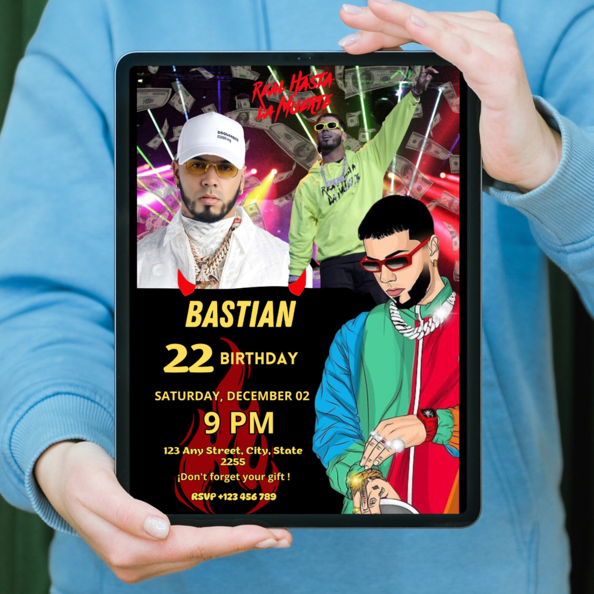 Anuel Aa Invitation, Anuel Invitation, Editable Anuel Aa Invitation ...