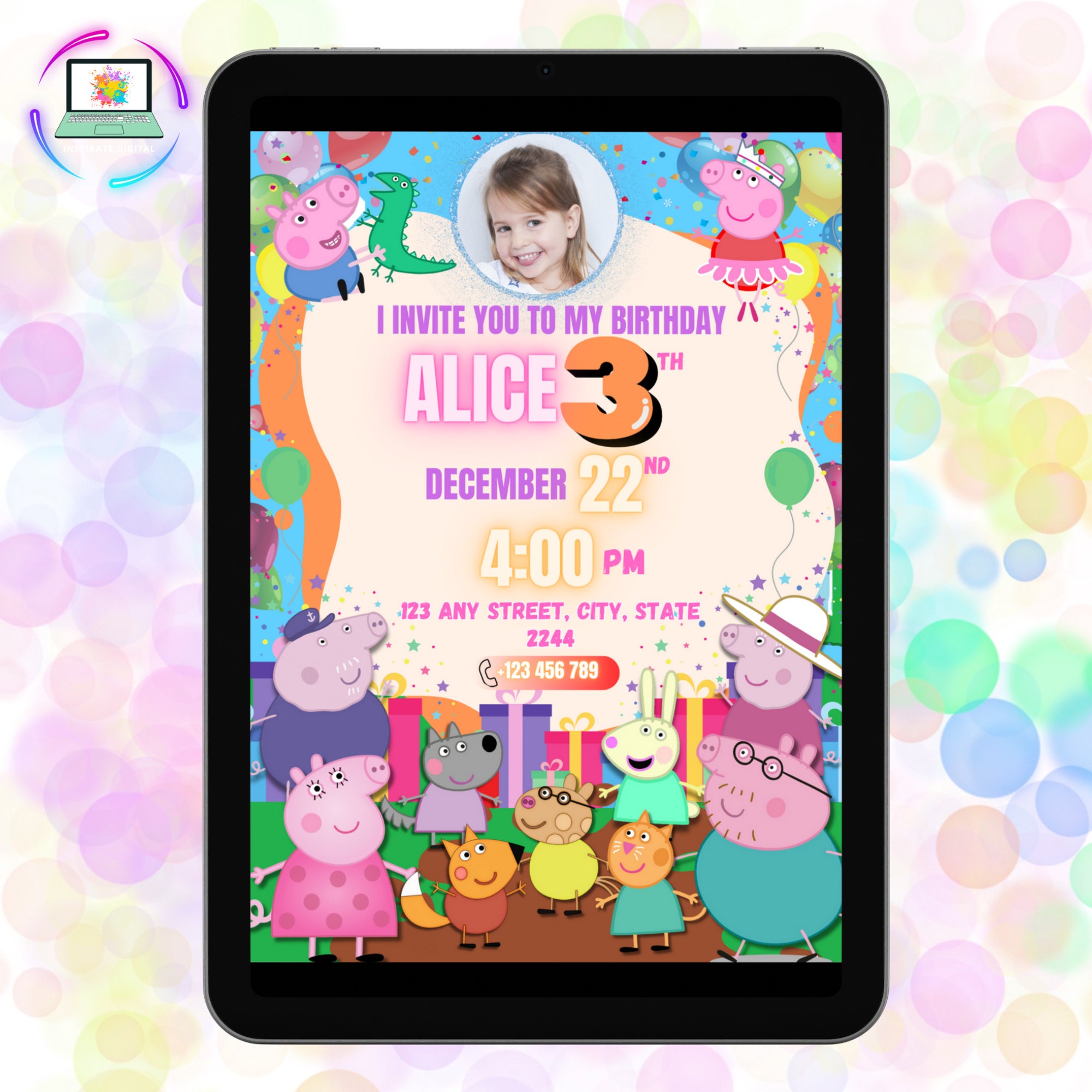 Invitación de cumpleaños, invitación peppa pig, peppa pig invitation ...