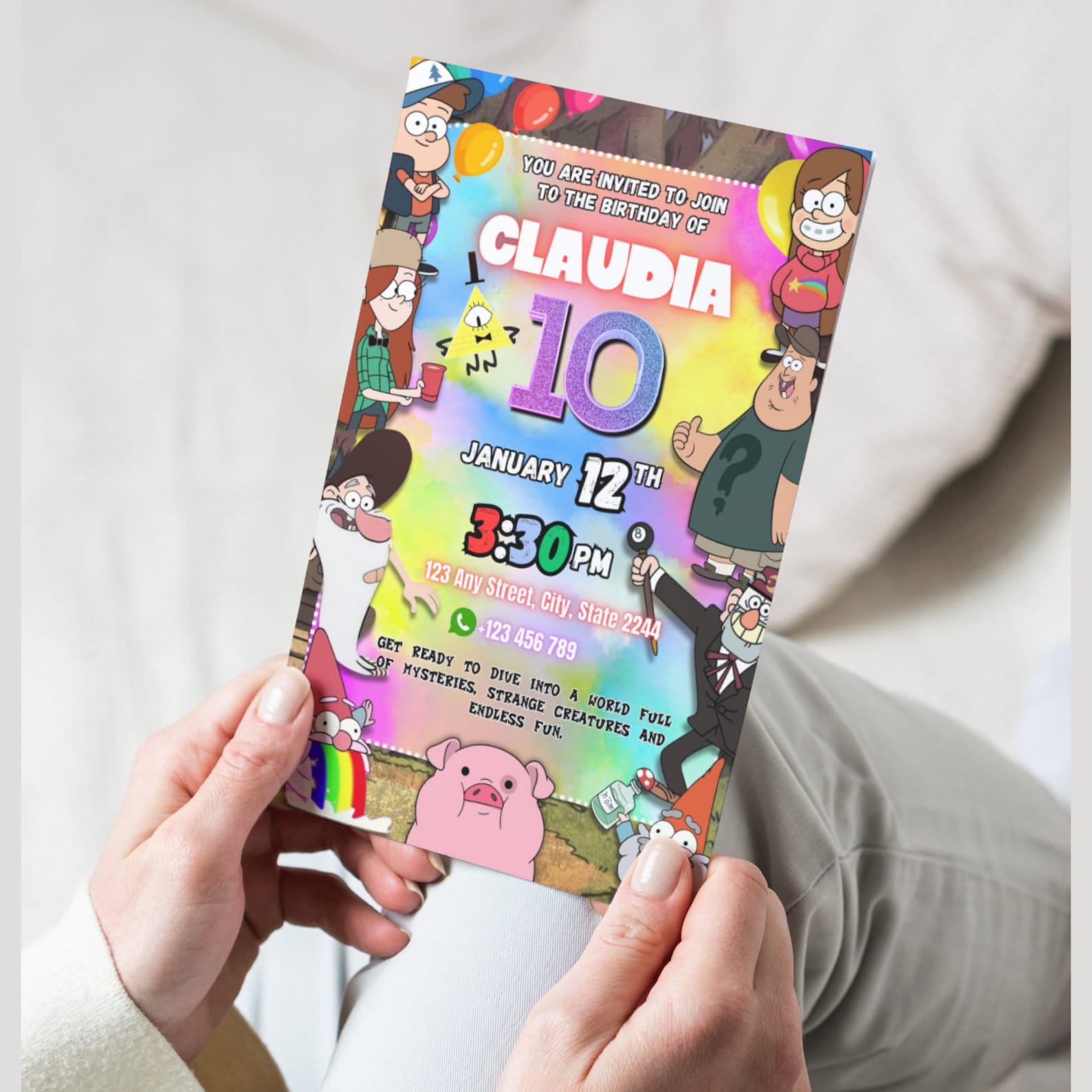 Gravity Falls Invitation, Gravity Falls, Birthday Invitation, Birthday ...