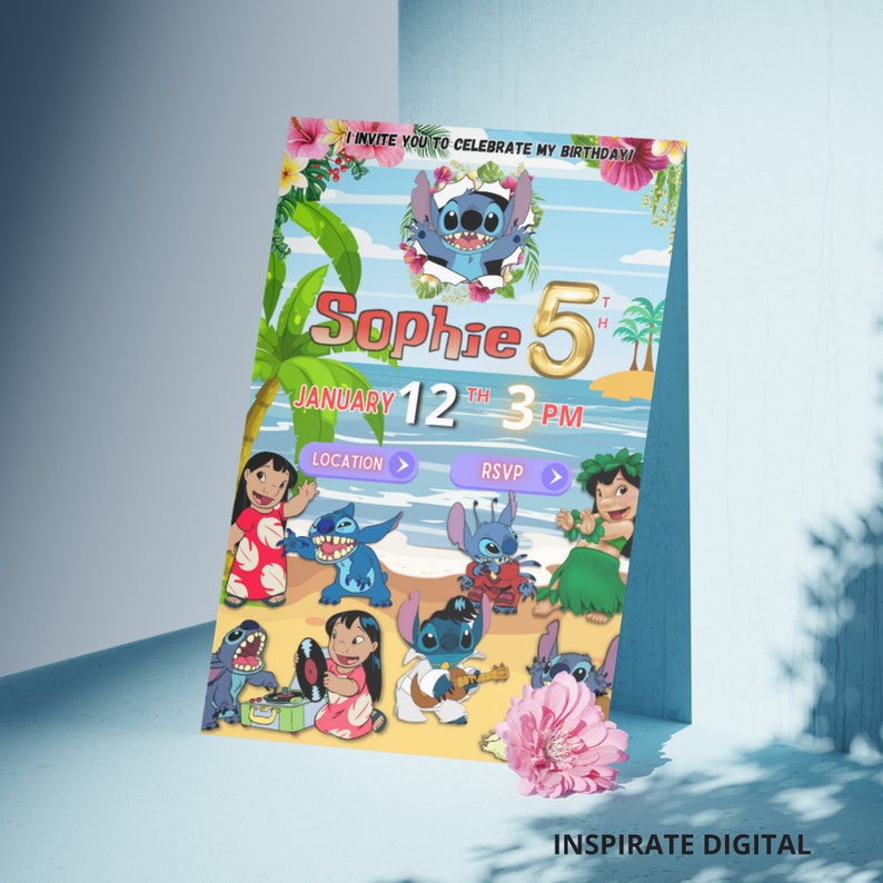 Lilo & Stitch Invitation, Lilo and Stitch Invitation, Lilo and Stitch ...