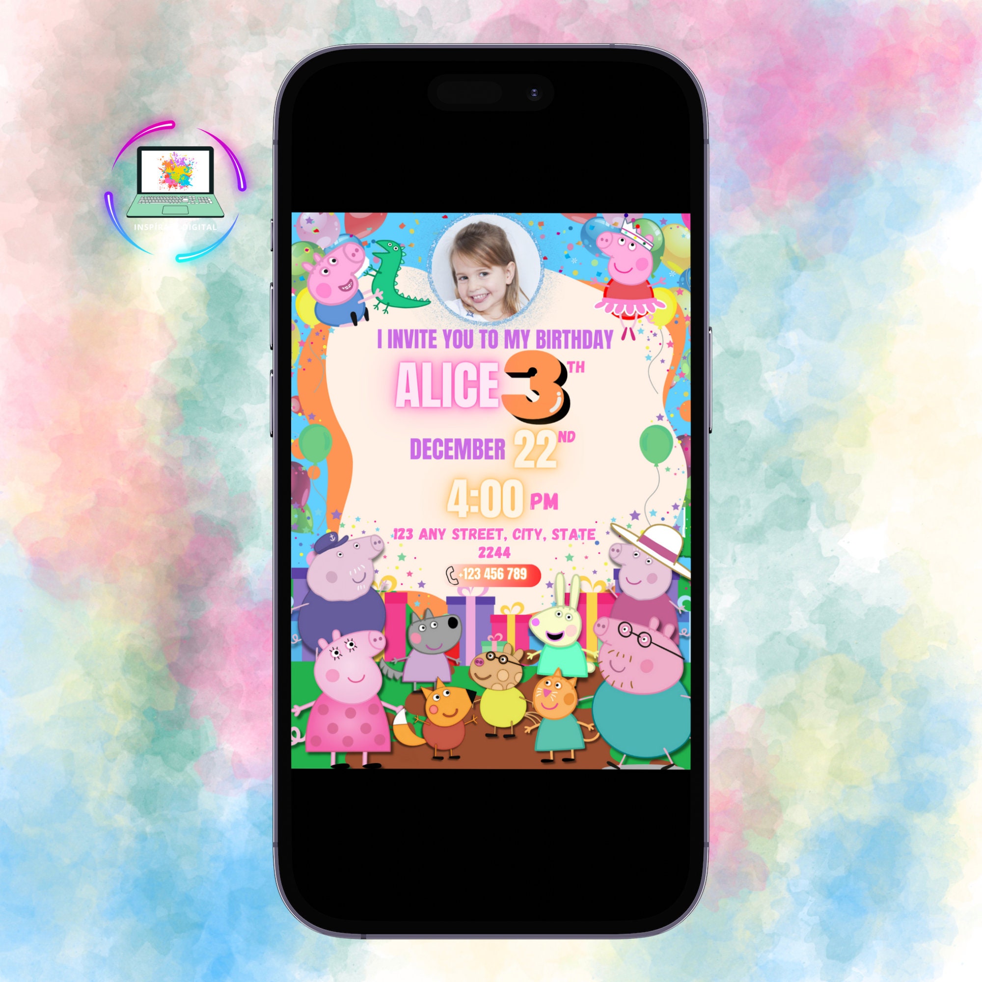 Invitación de cumpleaños, invitación peppa pig, peppa pig invitation ...