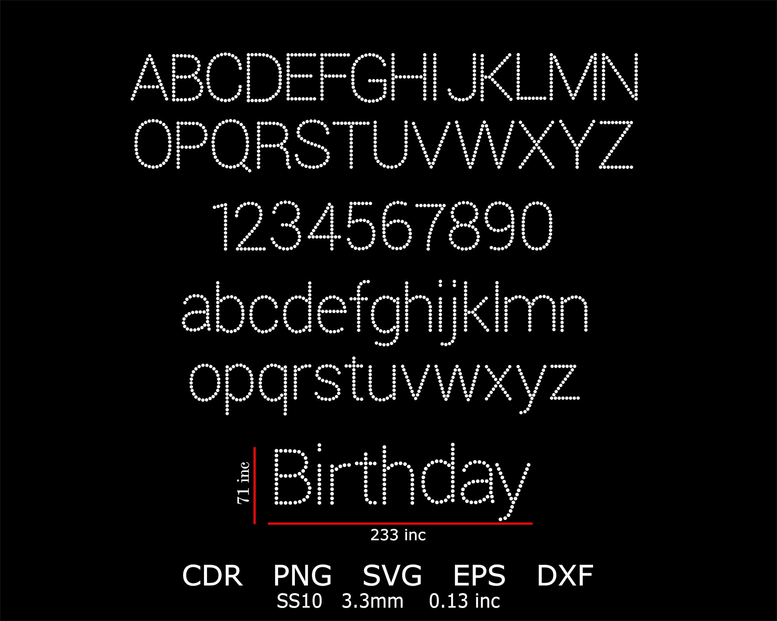 Rhinestone Font Template Svg Rhinestone Alphabet Template Png Eps SS10 ...