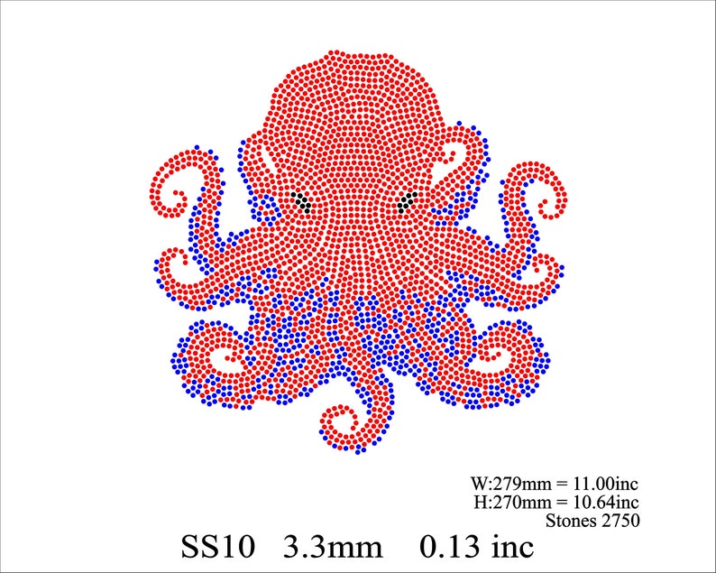 Rhinestone Octopus Template Rhinestone Ss10 Octopus Template Svg Png ...