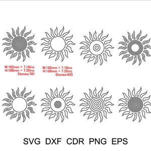 Rhinestone Sun Template: SS10 Sun Design (digital Download) - Etsy