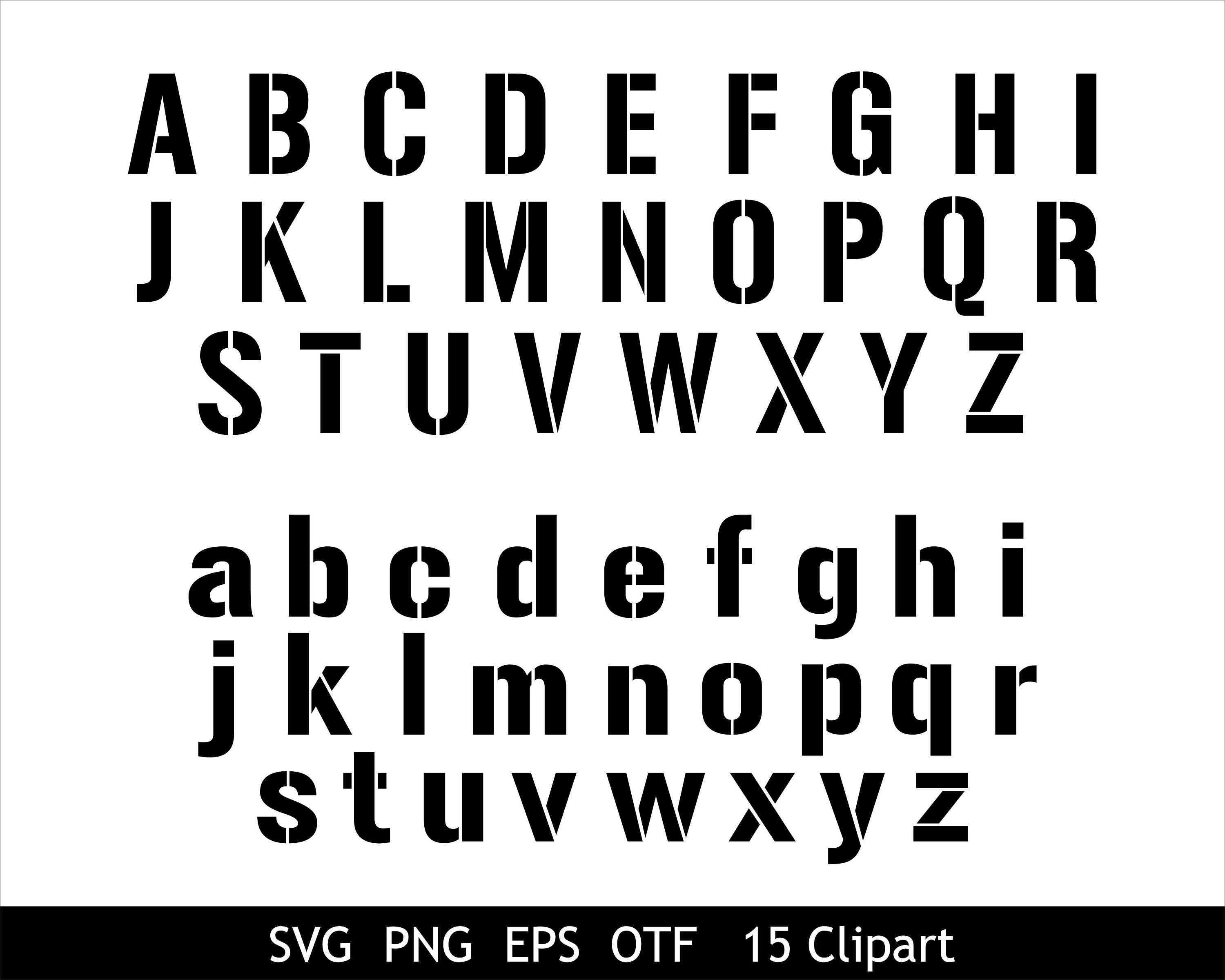 Stencil Font Svg Army Font Military Font Svg Stencil Alphabet Army Font ...